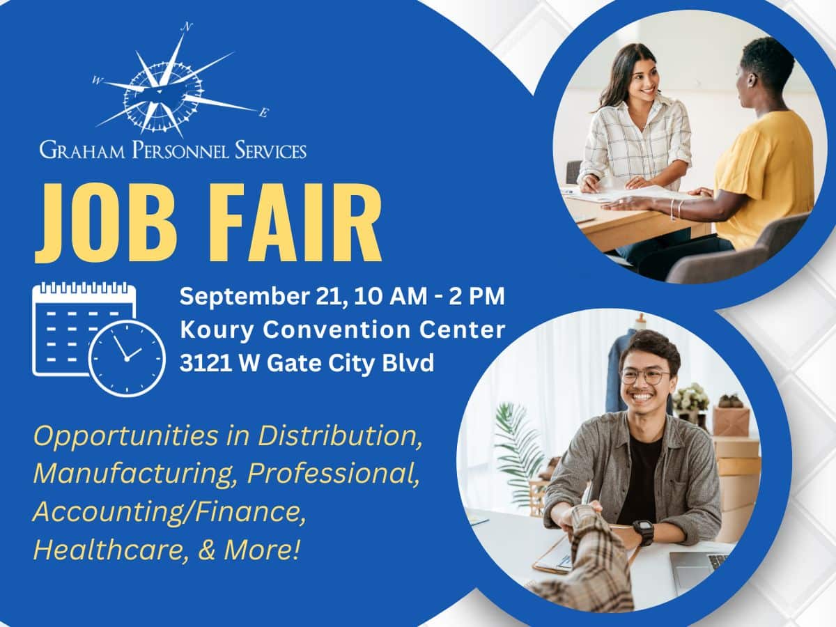 Greensboro Job Fair on September 21, 2023 - Graham Personnel Services